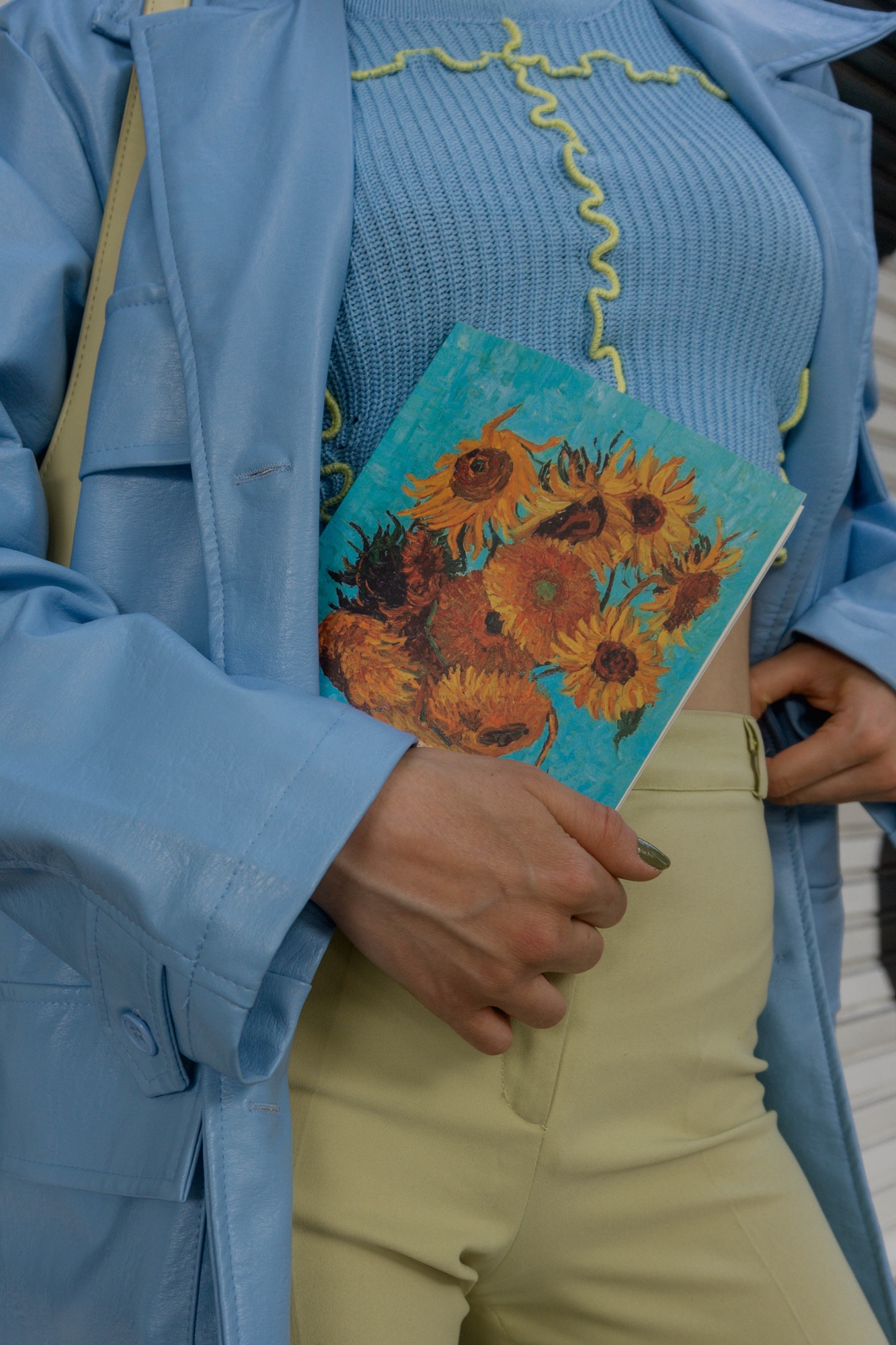 Green and light blue color block look – THE BLUE EYED GAL