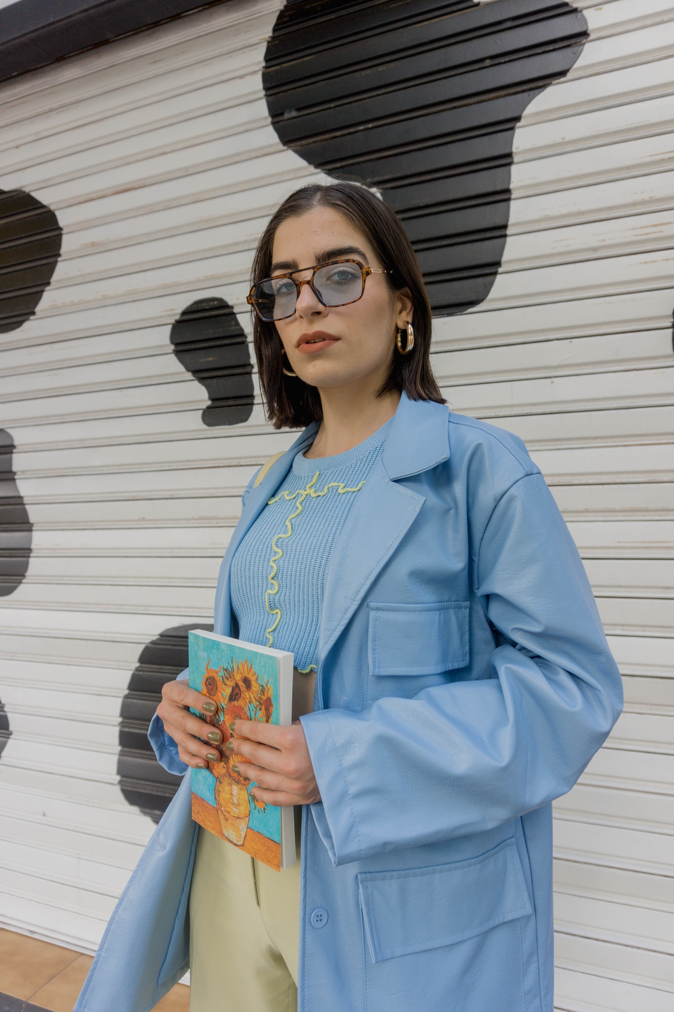 Green and light blue color block look – THE BLUE EYED GAL